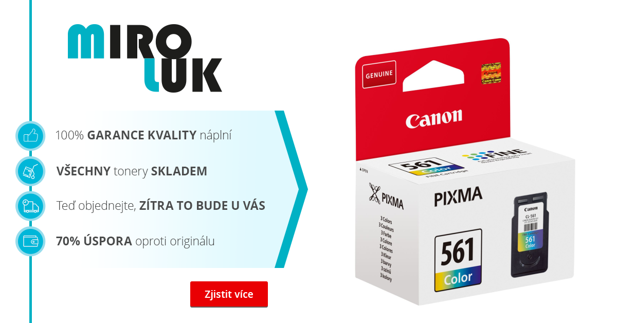 Originální cartridge Canon CL-561 (Barevná) - cartridge skladem | Miroluk