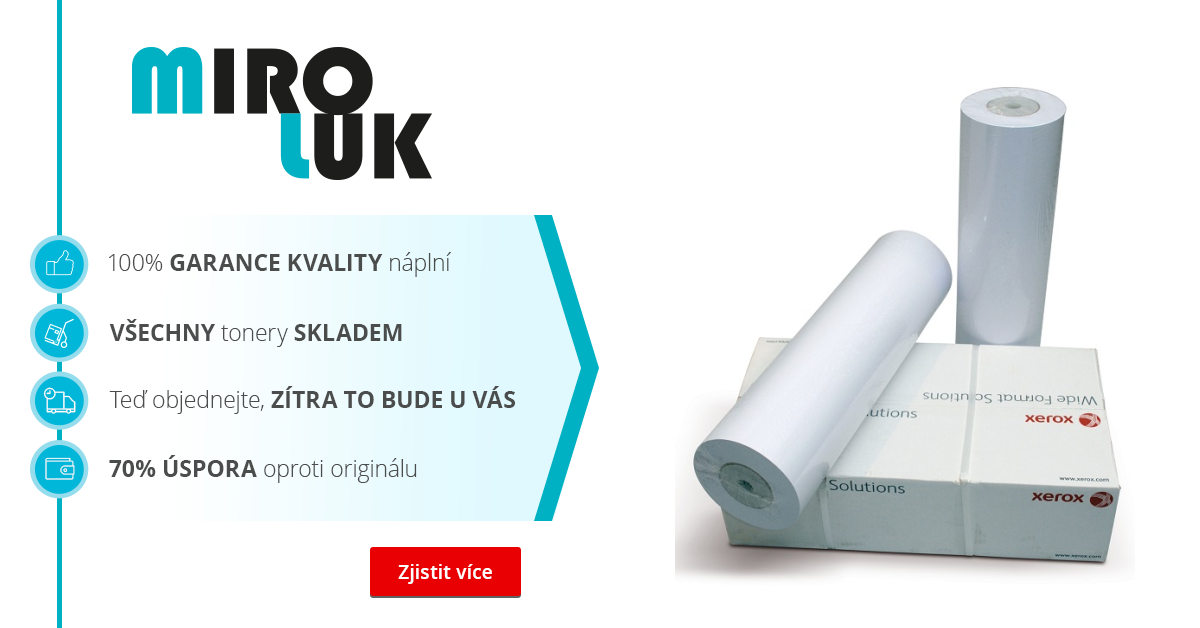 Papírová role Xerox 420 mm x 50 m, 75g/m², plotterový papír, bílý | Miroluk